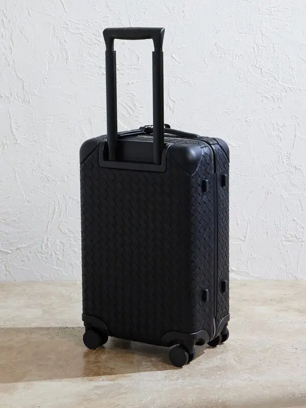Bottega Veneta Odyssea Intrecciato Leather Suitcase - Black