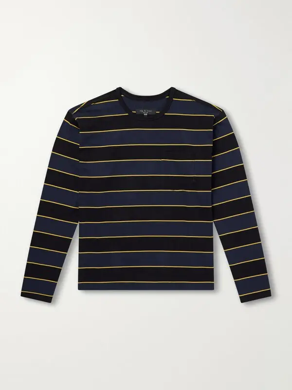 Rag & Bone Striped Cotton-jersey T-shirt