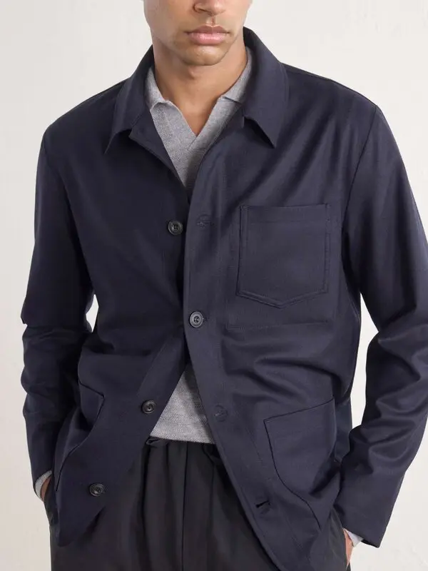 Altea Pablo Wool-blend Flannel Overshirt