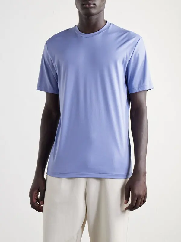 Zimmerli Cotton-jersey T-shirt - Blue