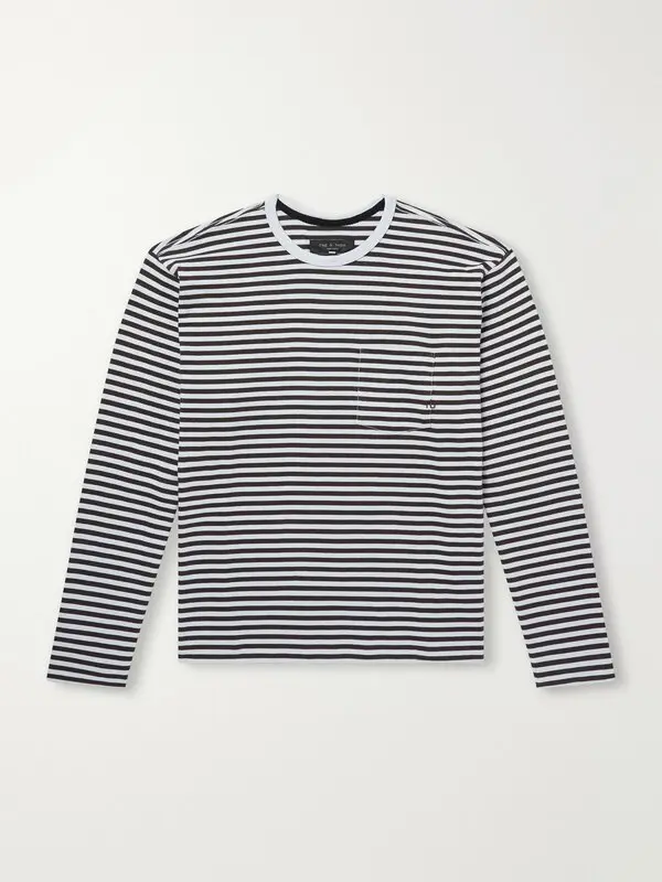 Rag & Bone Striped Cotton-jersey T-shirt