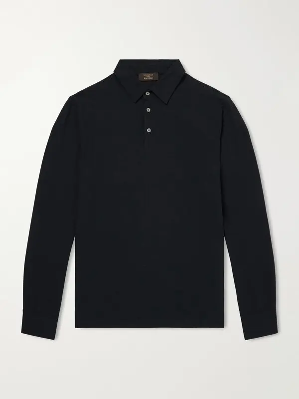 SLOWEAR Slim-fit Icecotton Piqué Polo Shirt - Black