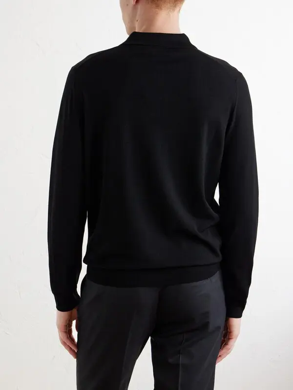 SLOWEAR Slim-fit Icecotton Piqué Polo Shirt - Black