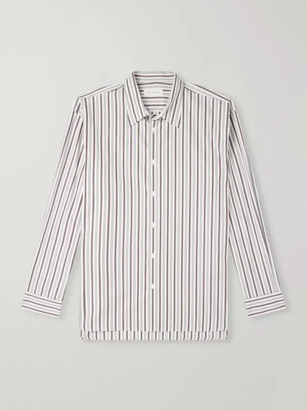 Dries Van Noten Croom Striped Cotton-poplin Shirt - Brown