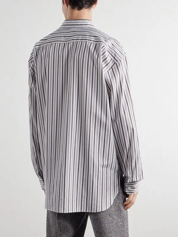 Dries Van Noten Croom Striped Cotton-poplin Shirt - Brown