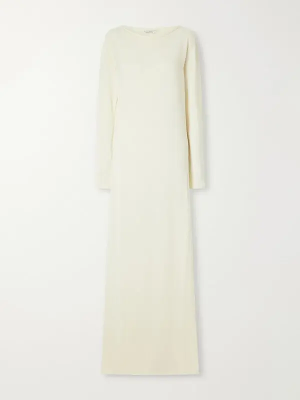 KALLMEYER Rhea Cotton-blend Knitted Maxi Dress - Neutrals