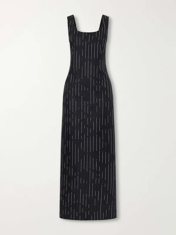 KALLMEYER Isadora Striped Wool Midi Dress