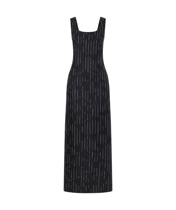 KALLMEYER Isadora Striped Wool Midi Dress