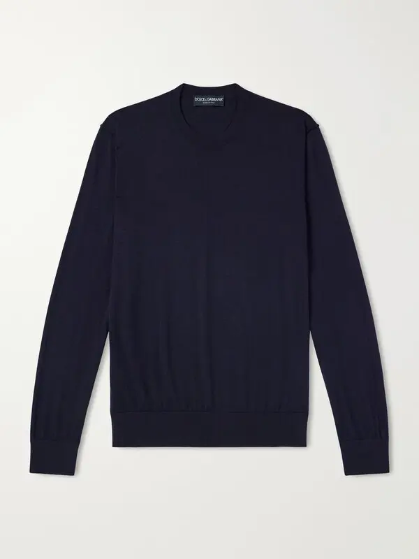 Dolce & Gabbana Cashmere Crew Neck Sweater - Blue