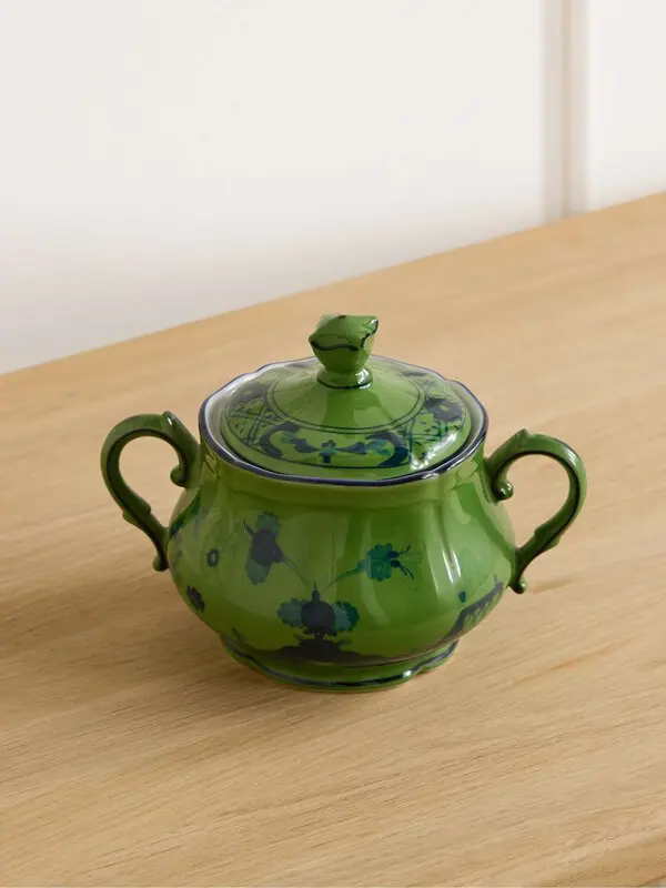 GINORI 1735 Oriente Italiano Porcelain Sugar Bowl With Twin Handles