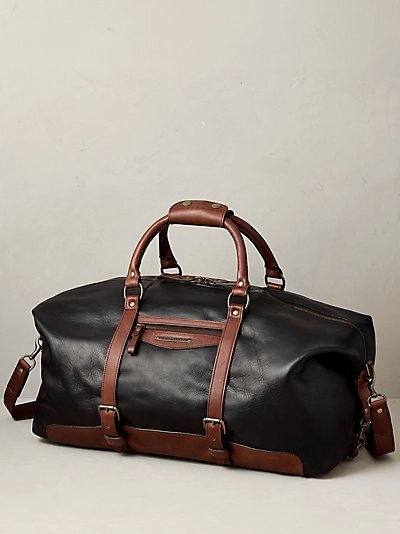 Overland Fairfield Large Leather Duffel Bag - Black