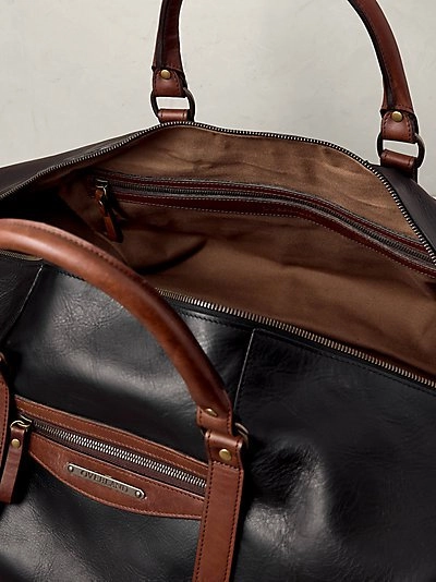 Overland Fairfield Large Leather Duffel Bag - Black