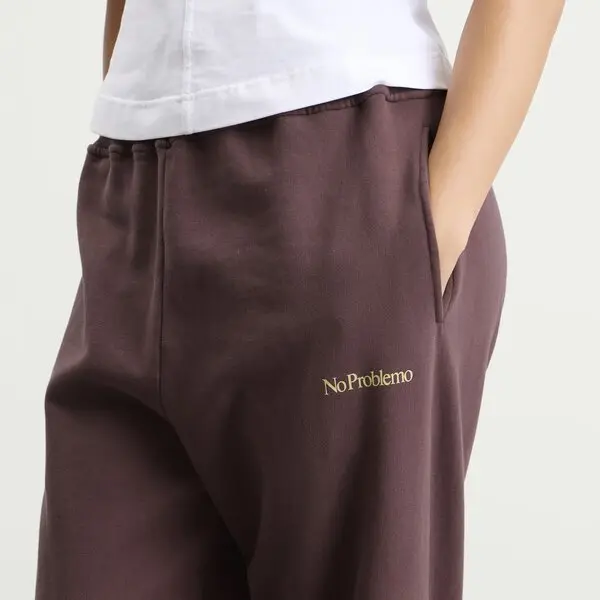 NO PROBLEMO Mini Problemo Straight Leg Sweatpant - Brown