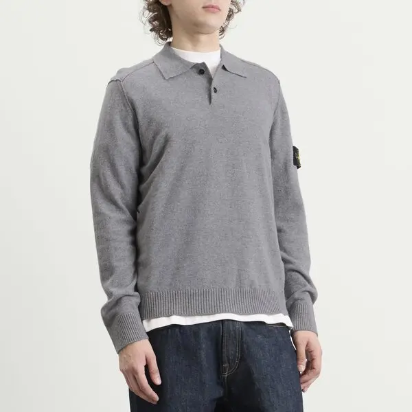 Stone Island Geelong Wool Long Sleeve Polo