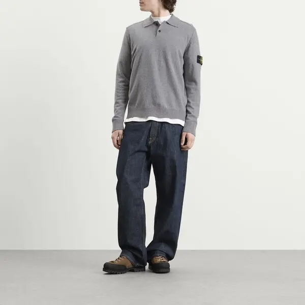 Stone Island Geelong Wool Long Sleeve Polo