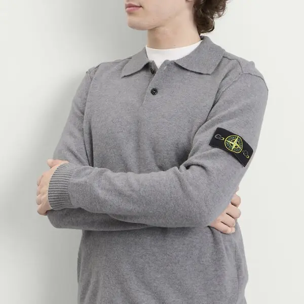 Stone Island Geelong Wool Long Sleeve Polo