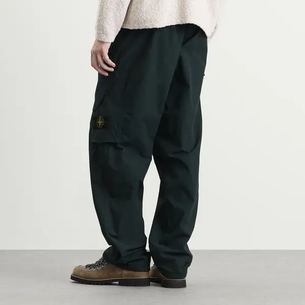 Stone Island Canvas Weave Cotton Trousers