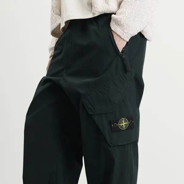 Stone Island Canvas Weave Cotton Trousers