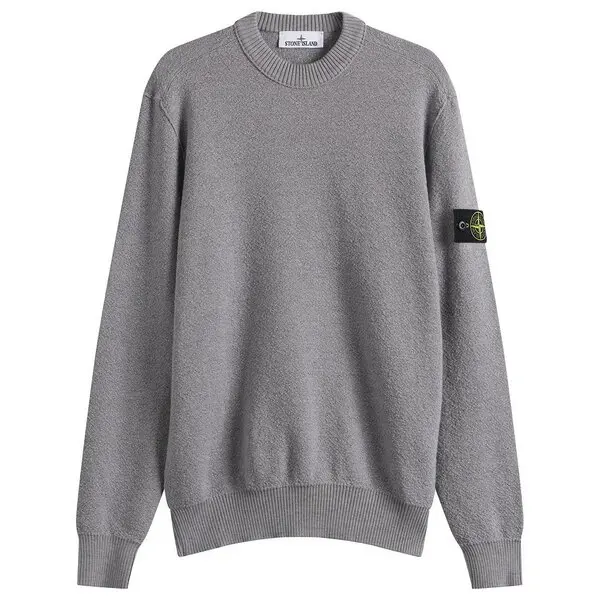 Stone Island Textured Stitch Jumper - Ash Grey