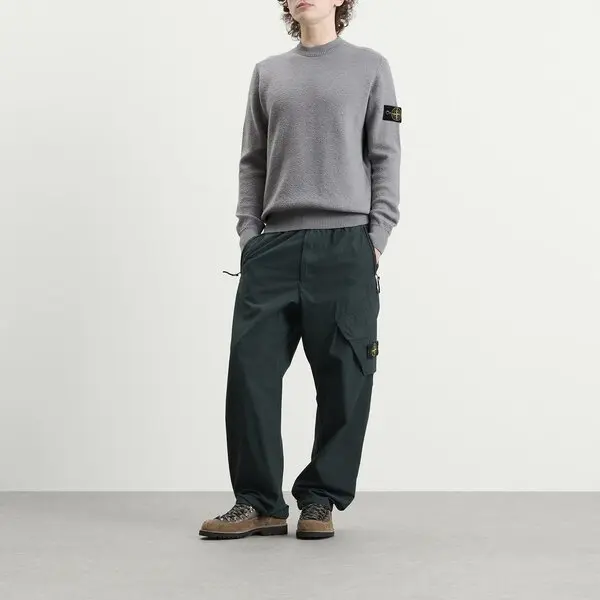 Stone Island Textured Stitch Jumper - Ash Grey