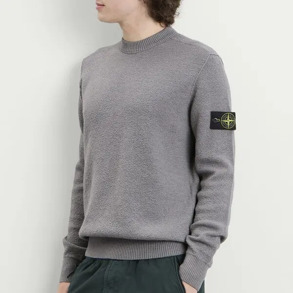 Stone Island Textured Stitch Jumper - Ash Grey