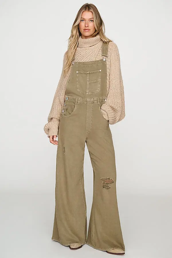 Anthropologie Pilcro Adi Prted Overalls - Green