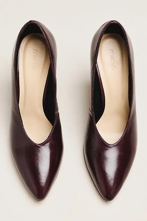 Maeve Classic Stiletto Pumps In Leather - Brown