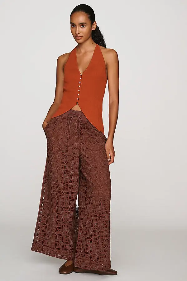 OLLARI 100% Cotton Cutwork Track Pants