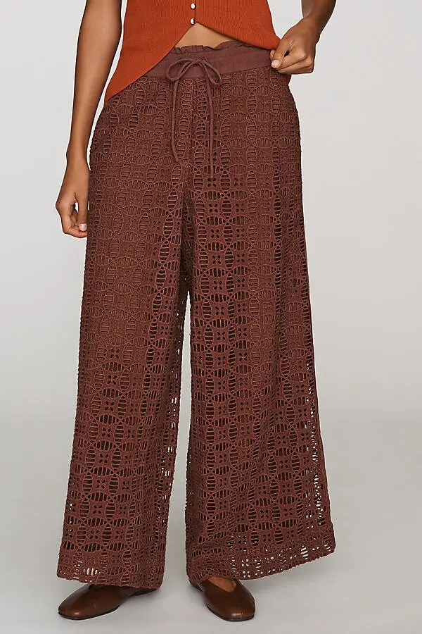 OLLARI 100% Cotton Cutwork Track Pants
