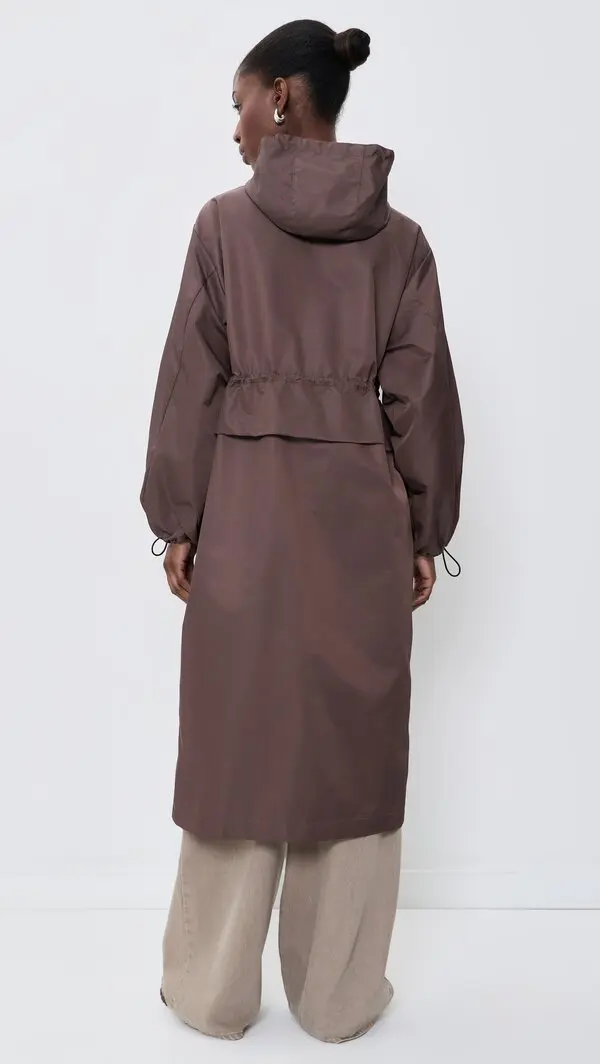 MEIMEIJ Techno Long Jacket With Hood And Drawstring Waist
