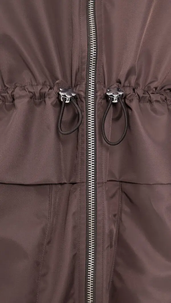 MEIMEIJ Techno Long Jacket With Hood And Drawstring Waist
