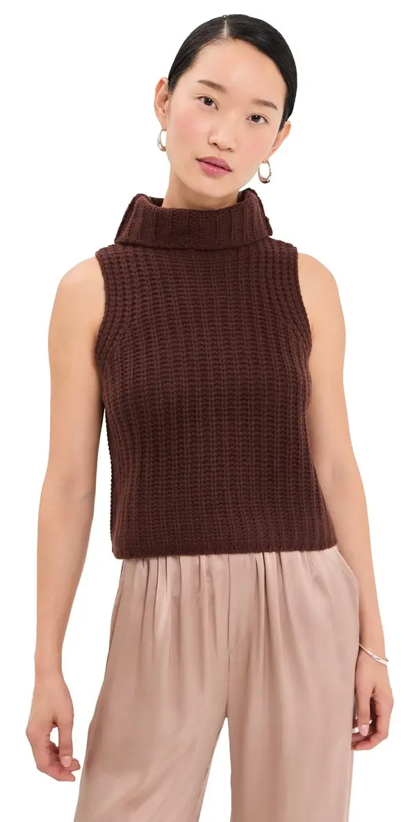 Sablyn Saige Cropped Cashmere Turtleneck Pullover - Cinnabar