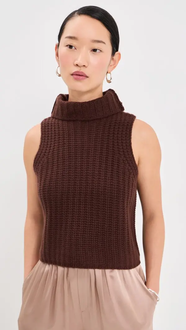 Sablyn Saige Cropped Cashmere Turtleneck Pullover