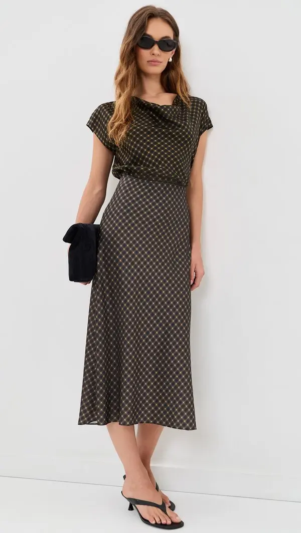 Vince Ombre Plaid Silk Blouse