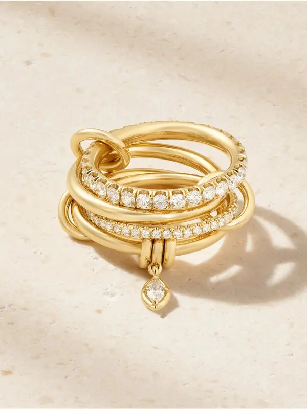 SPINELLI KILCOLLIN Inara Set Of Four 18-karat Diamond Rings - Gold