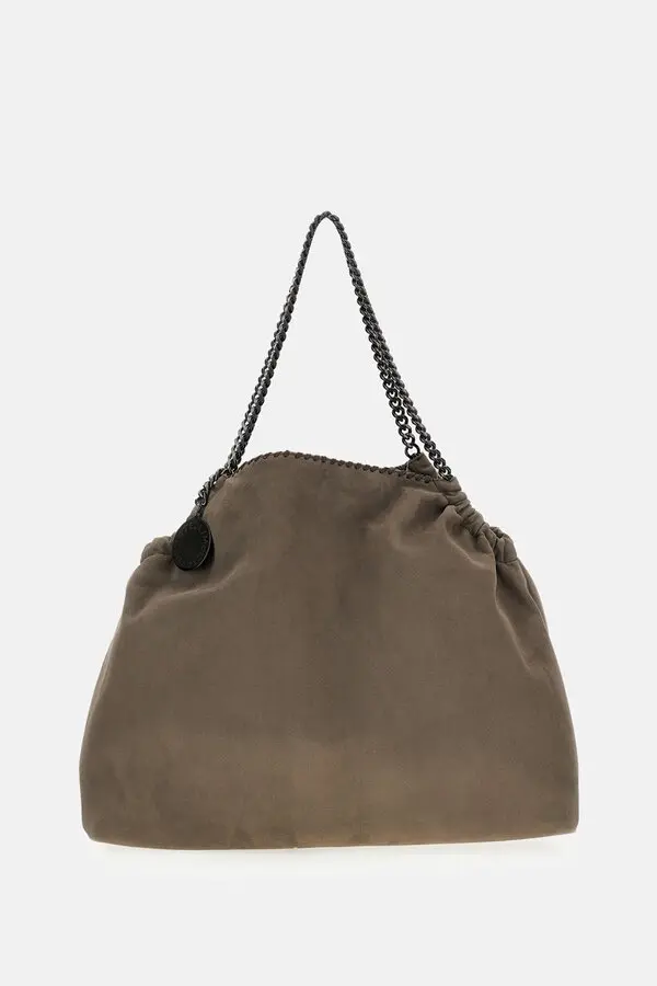 Stella McCartney Falabella Drawstring Handbag In Alter Suede - Grey