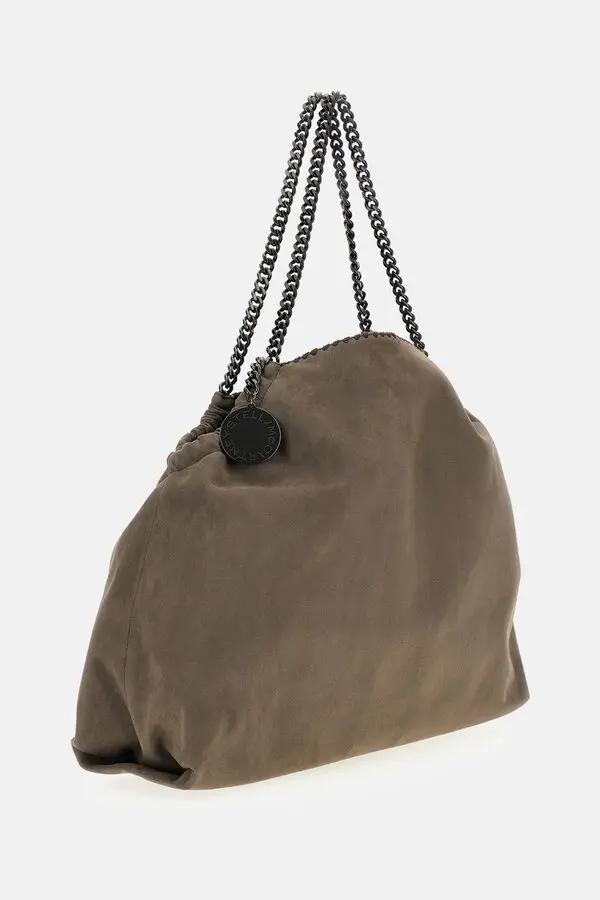 Stella McCartney Falabella Drawstring Handbag In Alter Suede - Grey