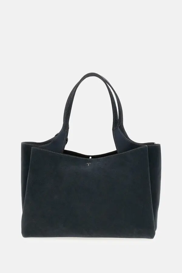 TOD'S Suede Leather Bag With Two Handles And Pendant - Blue