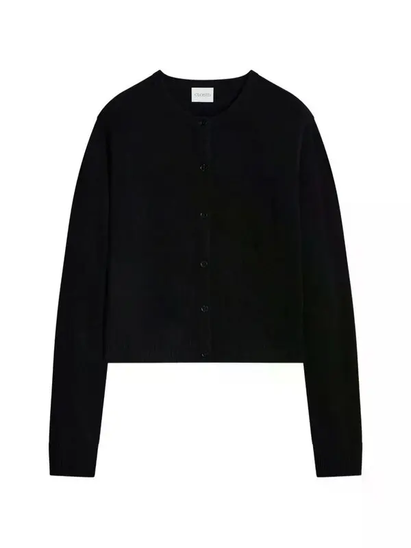 Closed Crew-neck Long-sleeve Cardigan