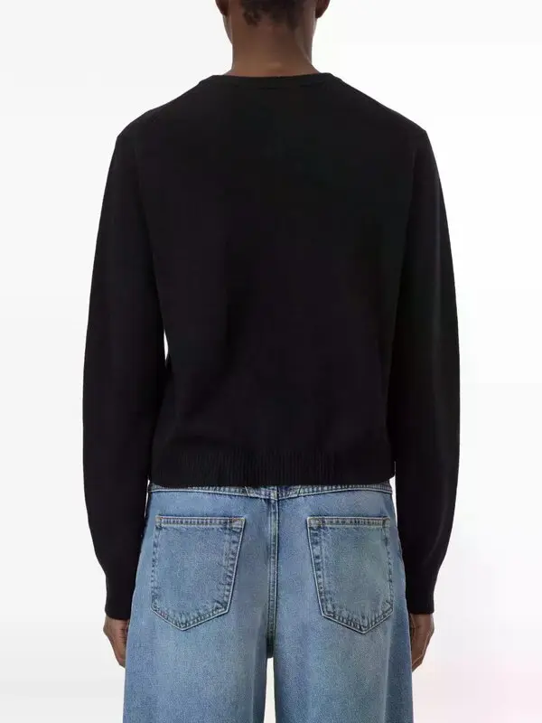 Closed Crew-neck Long-sleeve Cardigan