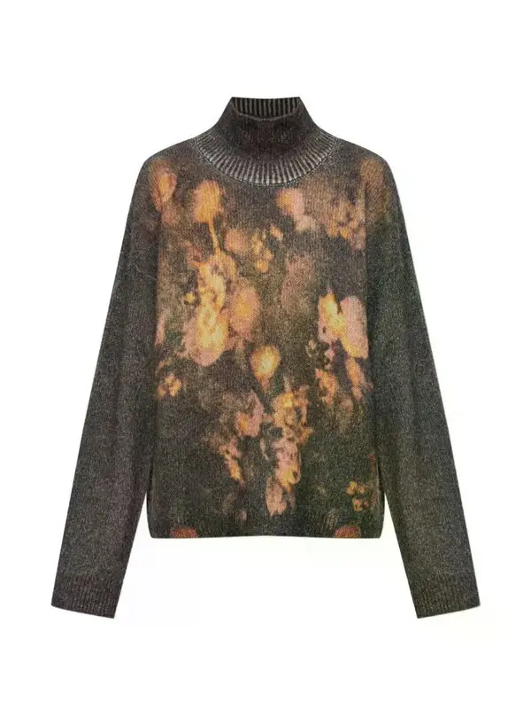 DIESEL® Floral Print High Neck Sweater