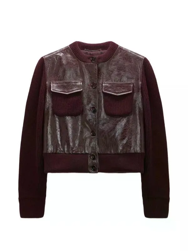 Dorothee Schumacher Leather-paneled Knitted Jacket - Red
