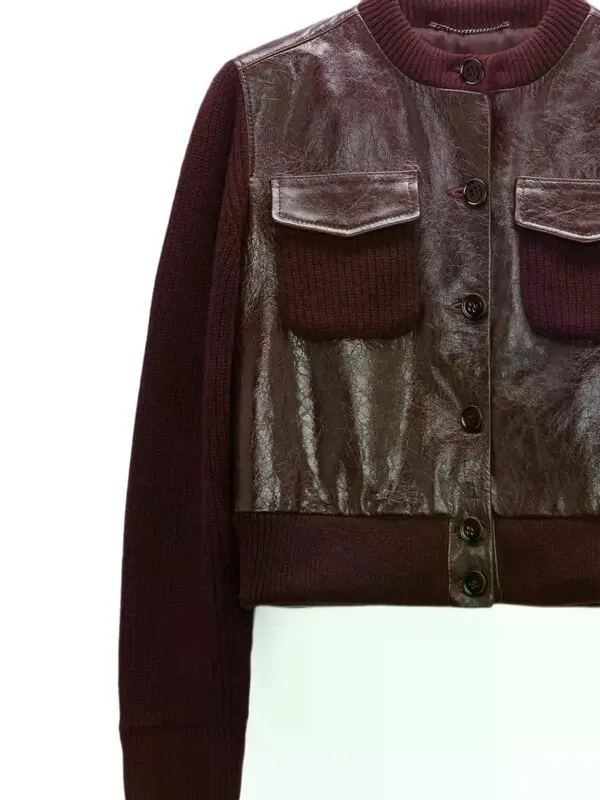 Dorothee Schumacher Leather-paneled Knitted Jacket - Red