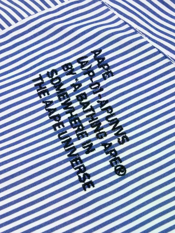 AAPE BY *A BATHING APE Stripe-print Logo-embroidered Shirt