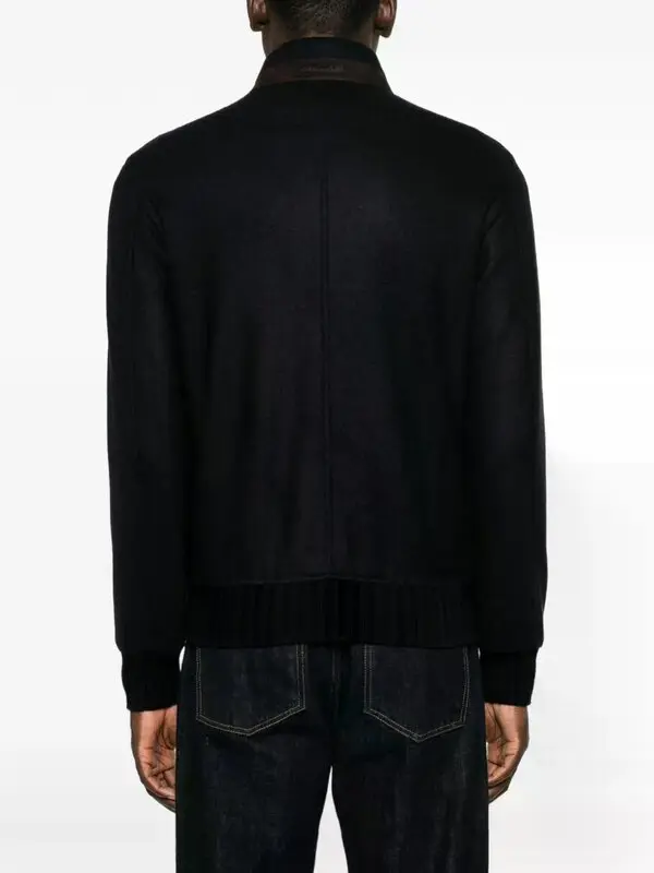 MANDELLI Zip-fastening Jacket With Suede Trim