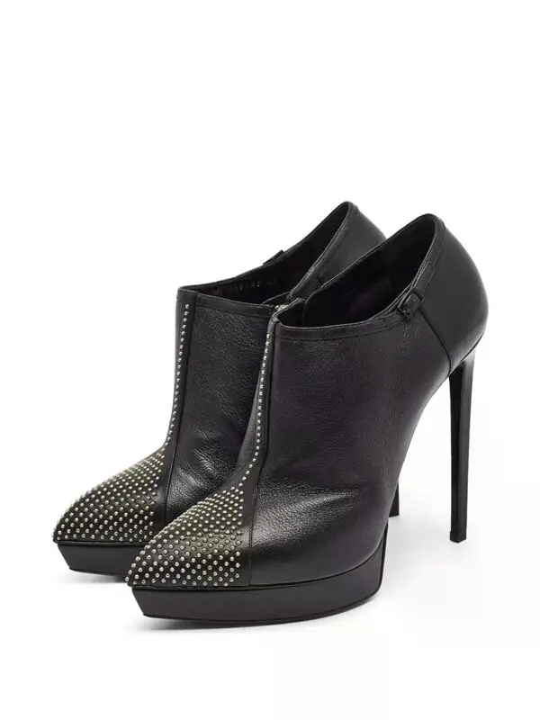 Saint Laurent Janis Studded Leather Ankle Boots