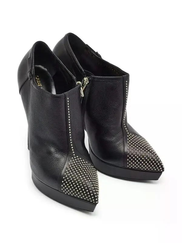 Saint Laurent Janis Studded Leather Ankle Boots