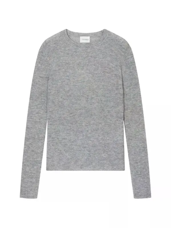 Closed Textured-knit Crew-neck Sweater