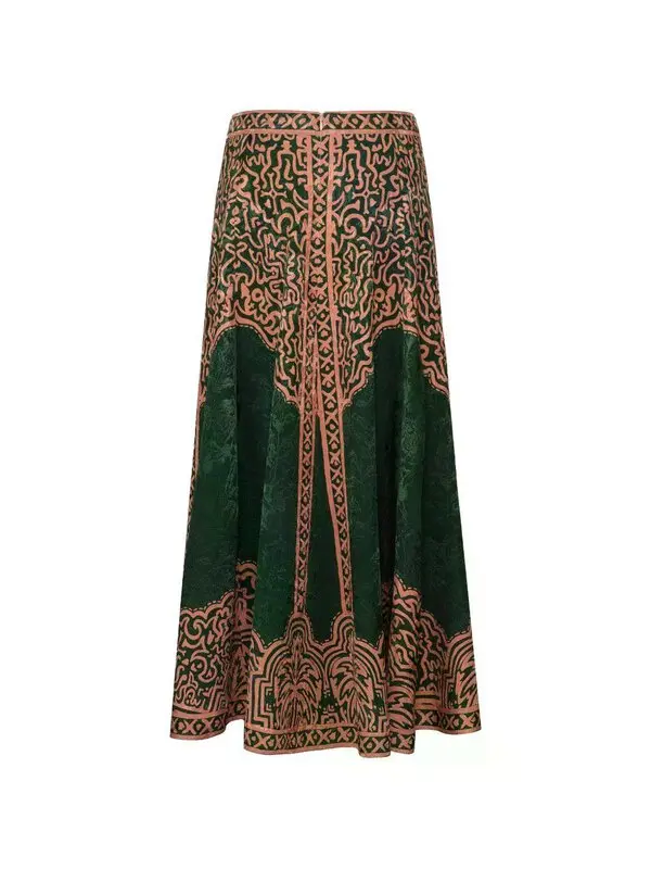 Johanna Ortiz Encanto De Isla Jacquard-pattern Skirt