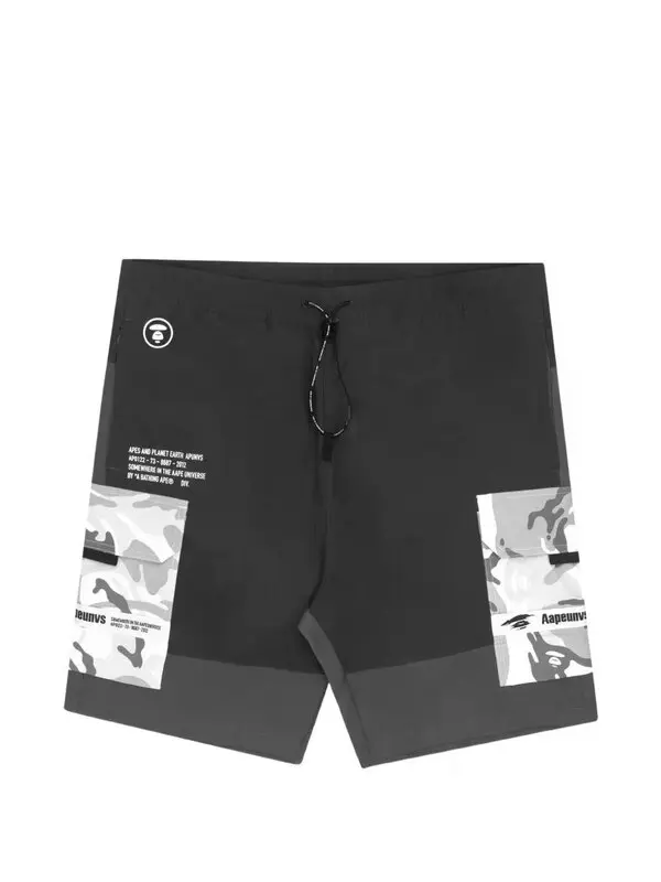 AAPE BY *A BATHING APE Moonface Camouflage-print Shorts